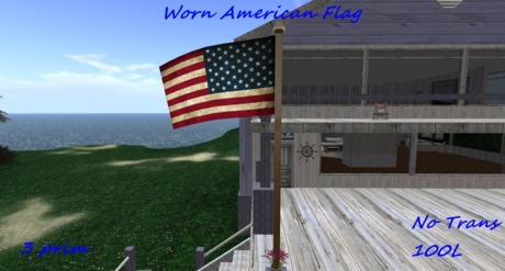 Second Life Marketplace - Worn American Flag w/Pole