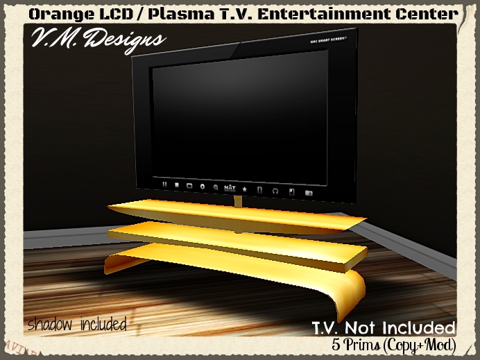 Second Life Marketplace - Modern Orange LCD / Plasma T.V. Entertainment ...