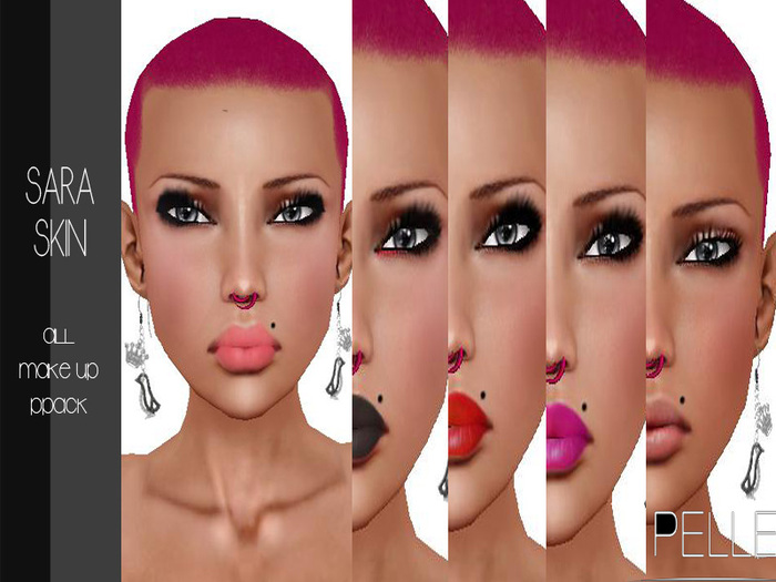 Second Life Marketplace - Pelle SARA SKIN ALL MAKE UP PACK :.:with LOLA ...