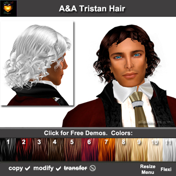 Second Life Marketplace - A&A Tristan Hair FREE DEMOs