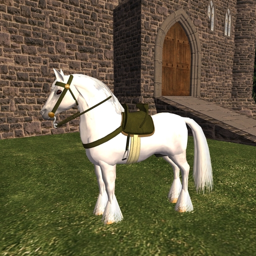 Second Life Marketplace - Medieval knight: saddle without barding green ...