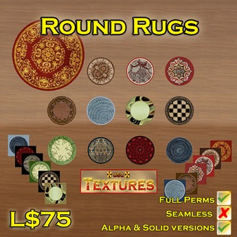 Second Life Marketplace - USC Textures - Round Rugs