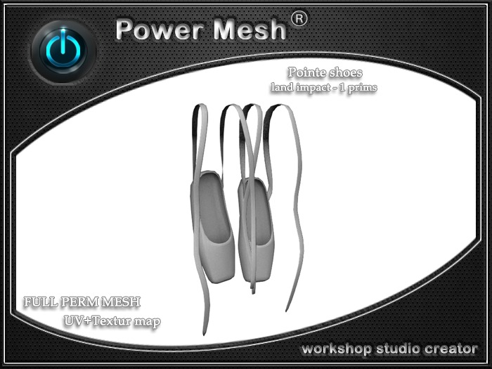 Second Life Marketplace - - { POWER MESH } - Full Perm Pointe shoes