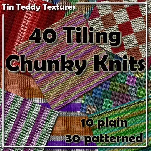 Second Life Marketplace - Tin Teddy Textures - 40 Chunky Knits - plains ...