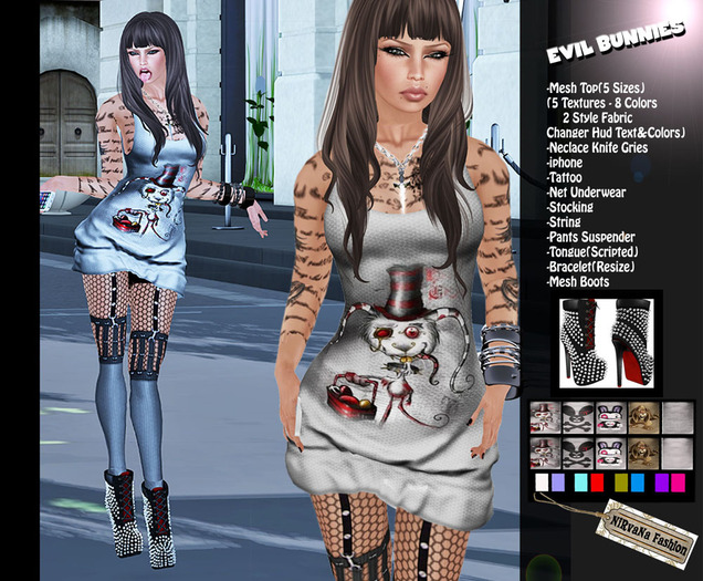Second Life Marketplace - Female Mesh Outfit - [Evil Bunnies] - Female ...