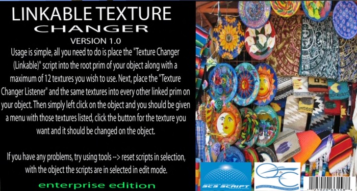 Second Life Marketplace - SCS SCRIPT- LINKABLE TEXTURE CHANGER ...