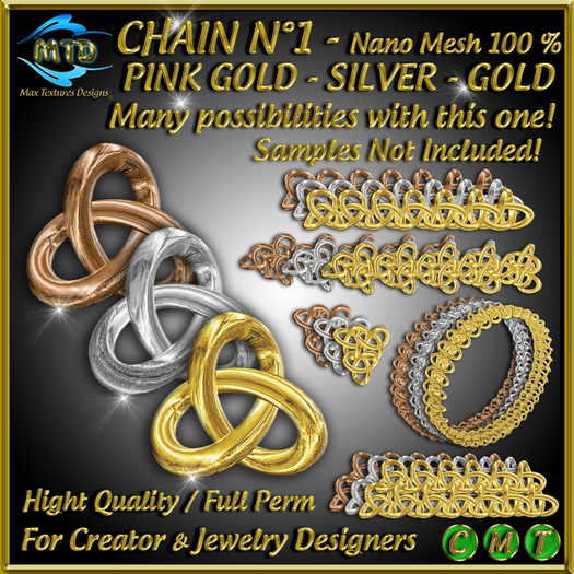 Second Life Marketplace - MTD - NANO MESH JEWELRY - CHAIN N 1 - PACK 3 ...