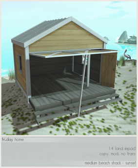 Second Life Marketplace - fri.home - medium beach shack (sunset)