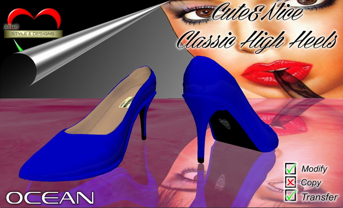 Second Life Marketplace - EDS&D Cute&Nice Ocean High Heels Shoes