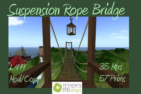 Second Life Marketplace - Suspension Rope Bridge with creaking sounds ...