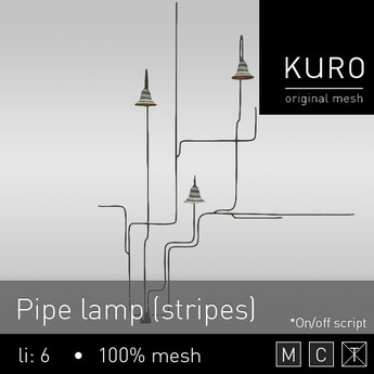 Second Life Marketplace - Kuro - Pipe lamp (stripes)