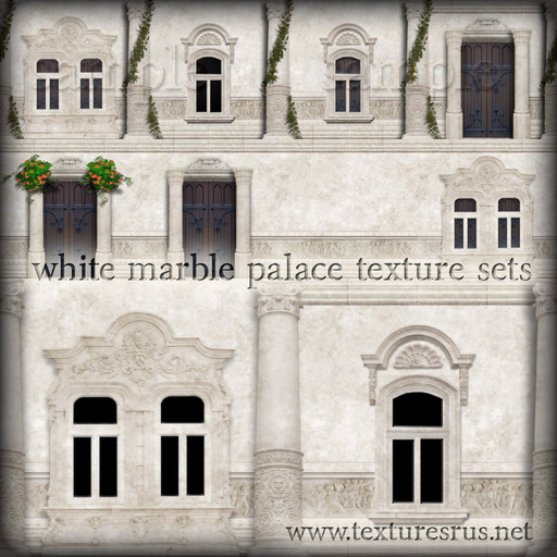 Second Life Marketplace - Textures R Us - White Marble Palace Texture ...