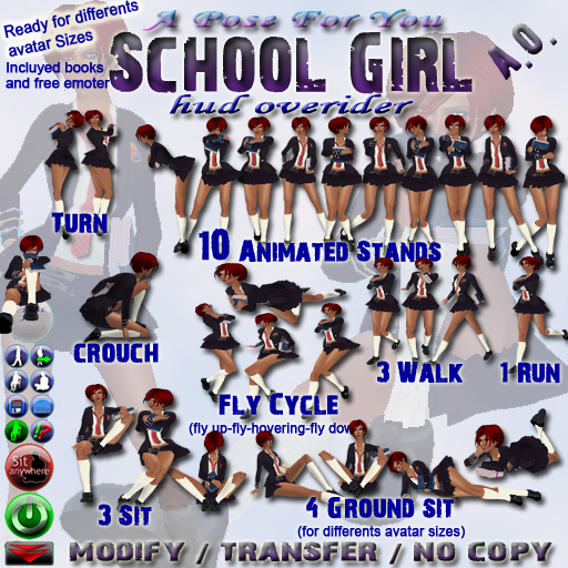 Second Life Marketplace - School Girl A.O Deluxe set xs