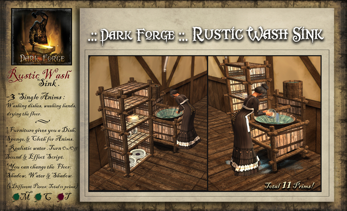 Second Life Marketplace - .:: Dark Forge ::. Rustic Wash Sink