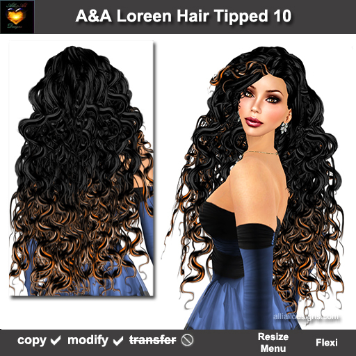 Second Life Marketplace - A&A Loreen Hair Tipped 10 (Value Pack Color ...
