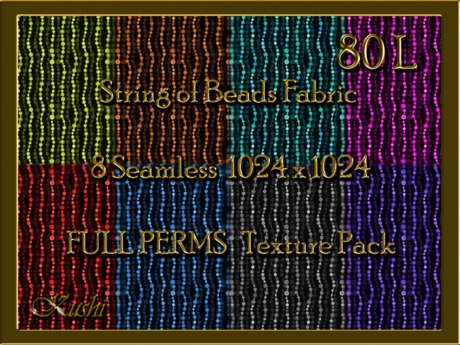 Second Life Marketplace - *Kushi* String of Beads Fabric Seamless ...