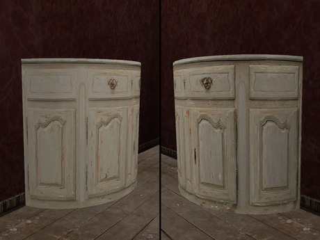 Second Life Marketplace - RE French Painted Half Round Buffet - One ...
