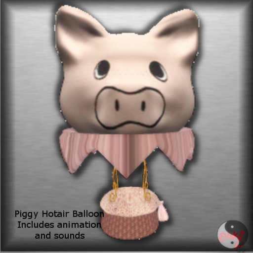 Second Life Marketplace - ::Evaki:: Hotair Balloon ~Piggy Style