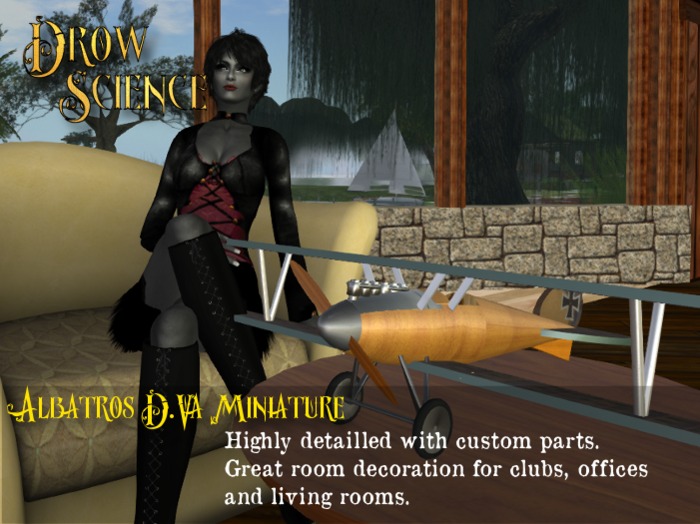 Second Life Marketplace - Albatros D.Va Miniature - WW1 german figher plane by Drow Design