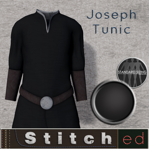 Second Life Marketplace - [ Stitched ] - Joseph Tunic in Black