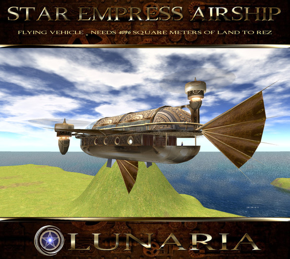 Second Life Marketplace - Star Empress Steampunk Airship 1.1- Flight ...