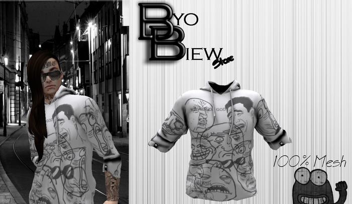 Second Life Marketplace - ::[BB] ByoBiew Mesh Long Sleeve Hooded "Memes"