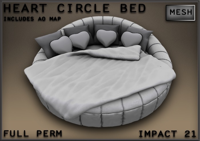 Second Life Marketplace - [DM] Heart Circle Bed - Full Perm - Shadow Maps