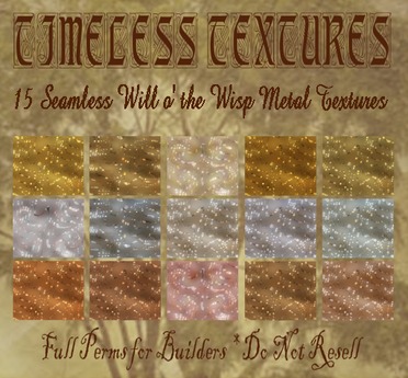 Second Life Marketplace - 15 Seamless Will o' the Wisp Metal Timeless ...