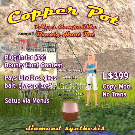 Second Life Marketplace - 7Seas Fishing Bounty Pot, Copper Pot