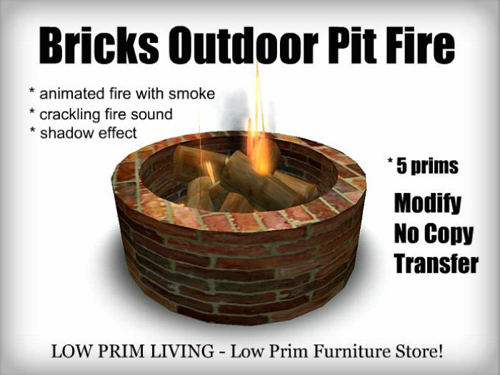 Second Life Marketplace - Bricks Outdoor Fire Pit - fireplace, fire ...