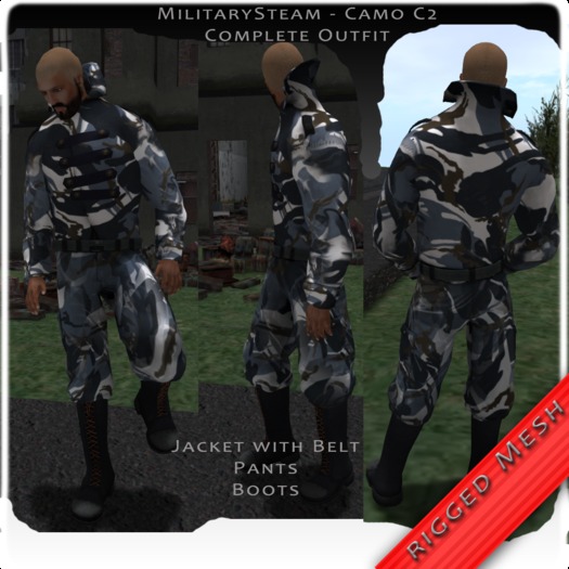Second Life Marketplace - MilitarySteam Complete Outfit- Camo C2 DEMO