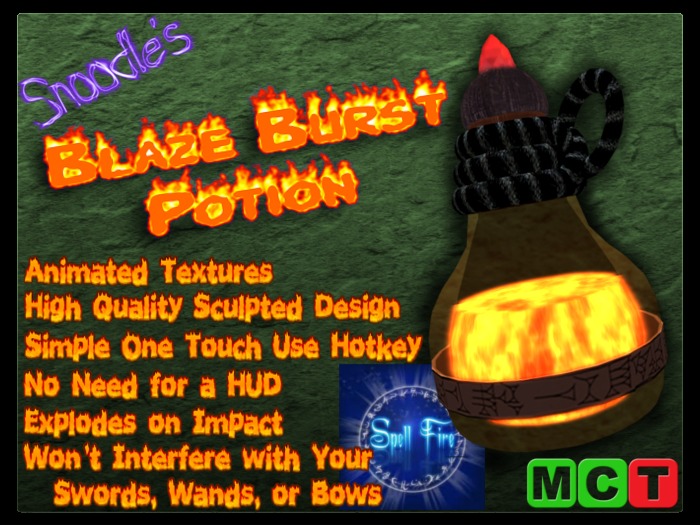 Second Life Marketplace - .:Snoodle's:. Blaze Burst Potion (Magic ...
