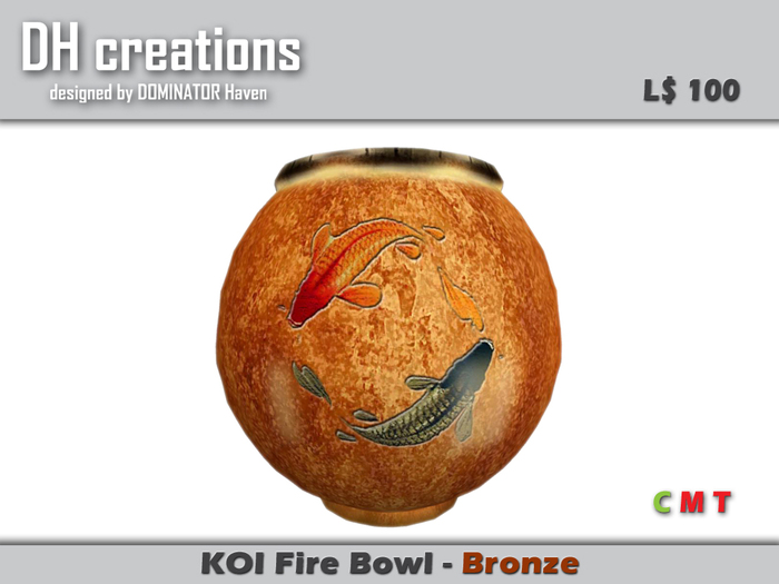 Second Life Marketplace - Koi Fire Bowl Bronze