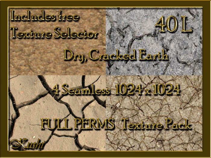 Second Life Marketplace - *Kushi* Dry Cracked Earth Ground Seamless ...