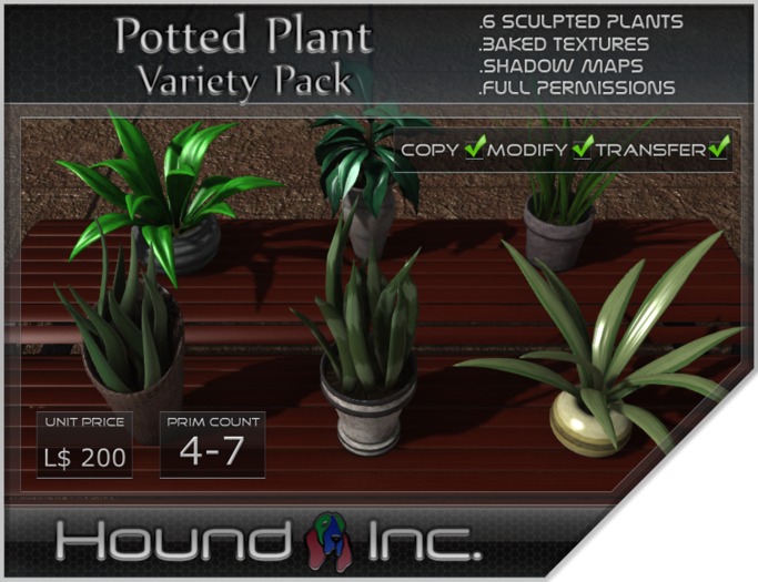 Second Life Marketplace - Potted Plant Variety Pack - Full Permissions