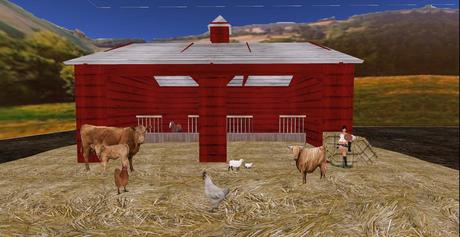 Second Life Marketplace - 12 Prim Barn Yard with animals