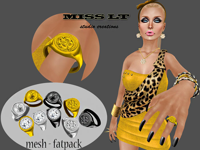 Second Life Marketplace - Miss LT - Nobreza mesh rings FATPACK