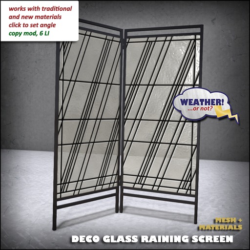 Second Life Marketplace - Deco Glass Raining Screen - glass by Weather ...