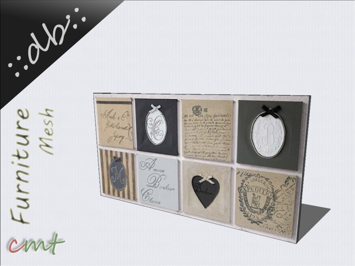 Second Life Marketplace - ::db furniture:: Printed canvas collage Wall ...