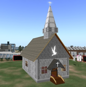 Second Life Marketplace - White Church With Dove