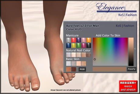 Second Life Marketplace - ! KoS ! Mesh Bare Feet v2.0 For Man