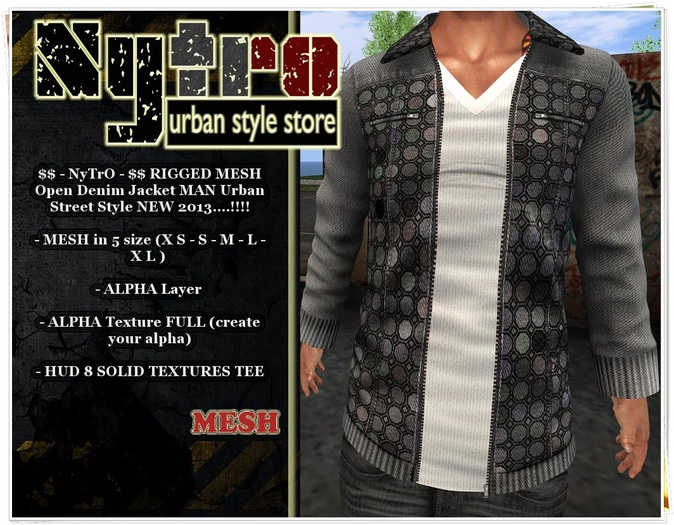 Second Life Marketplace - $$ - NyTrO - $$ RIGGED MESH SOLID Open Denim ...