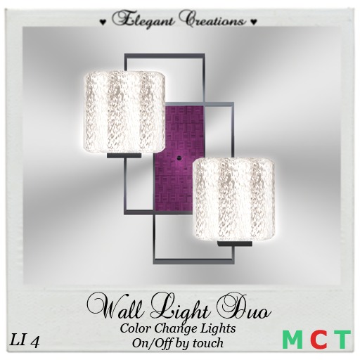 Second Life Marketplace - Wall Light Duo-w/color change lights Boxed