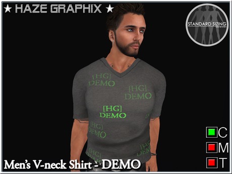 Second Life Marketplace - [HG] Men's V-Neck - DEMO