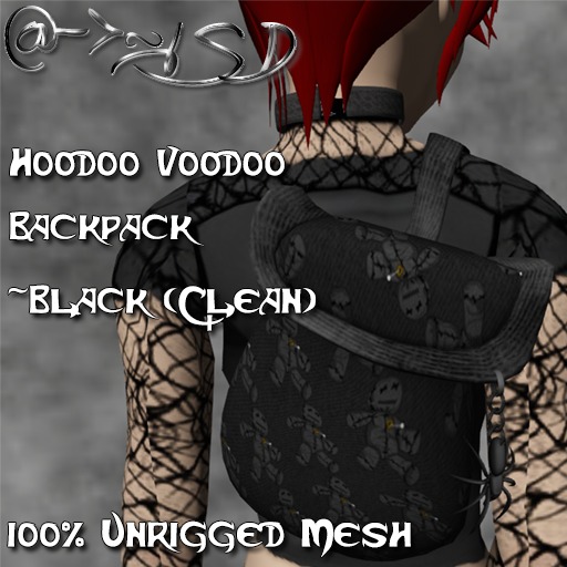 Second Life Marketplace - @->~ISD Hoodoo Voodoo Backpack ~ Black (Clean)