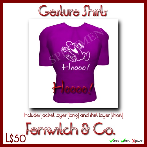 Second Life Marketplace - Gesture T Shirt - HOOOO!