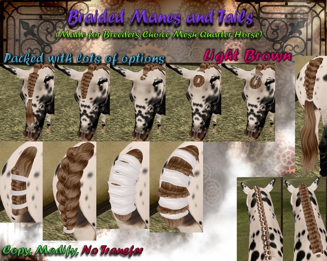 Second Life Marketplace - *SC* Braided Manes & Tails (Quarter Horse ...