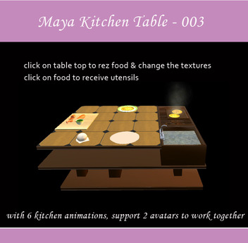 Second Life Marketplace - Maya Kitchen Table - 003 (texture change)