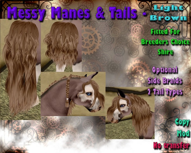 Second Life Marketplace - *SC* Messy Manes & Tails (Shire) - Lt. Brown