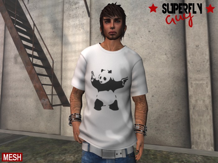 Second Life Marketplace - SuperFly - Panda Guns T-Shirt